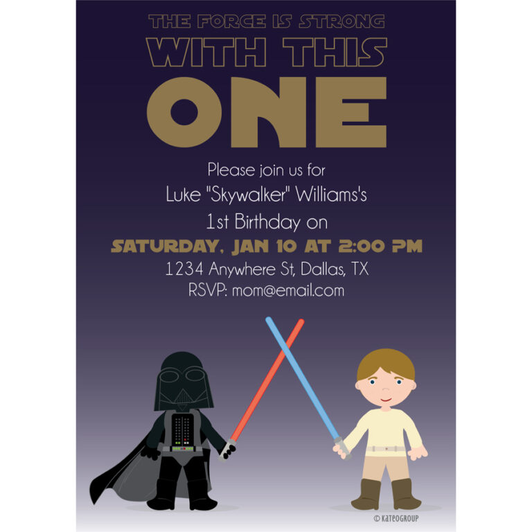 StarWars First Birthday Party Invitation | Simply Noted